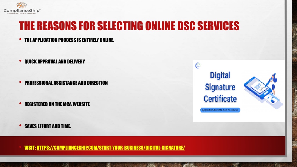 PPT - Online Digital Signature Certificate (DSC) Services in India ...