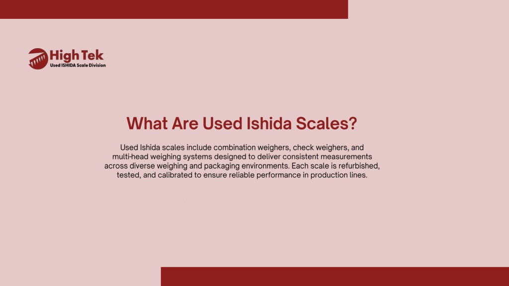 PPT - Optimize Your Production with Reconditioned Ishida Scales ...