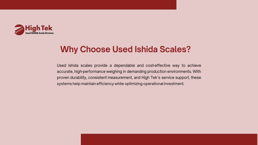 PPT - Optimize Your Production with Reconditioned Ishida Scales ...