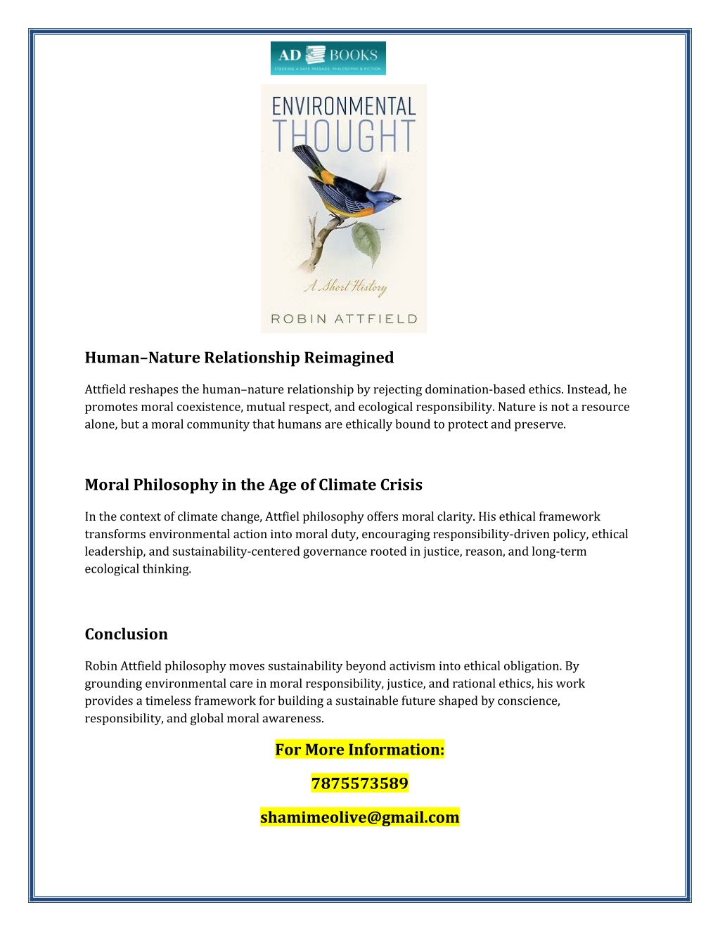 PPT - Robin Attfield’s Philosophy of Sustainability and Moral ...