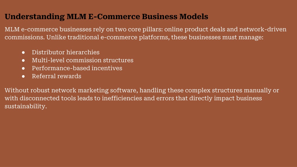 PPT - Why MLM E-Commerce Businesses Struggle Without an Integrated ...