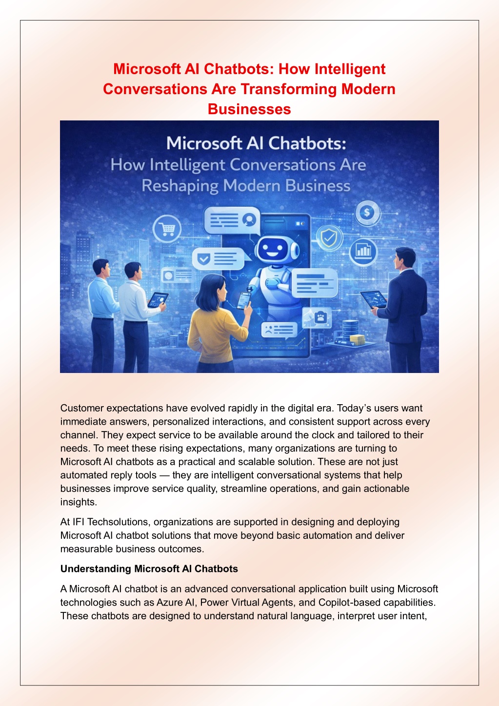PPT - Microsoft AI Chatbots: Transforming Business with Intelligent ...