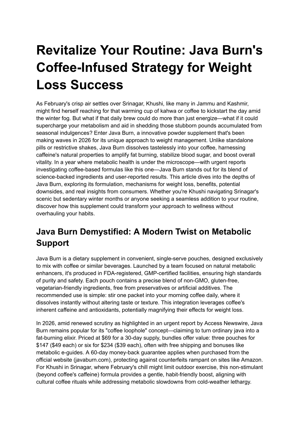 PPT - Revitalize Your Routine Java Burn's Coffee-Infused Strategy for ...