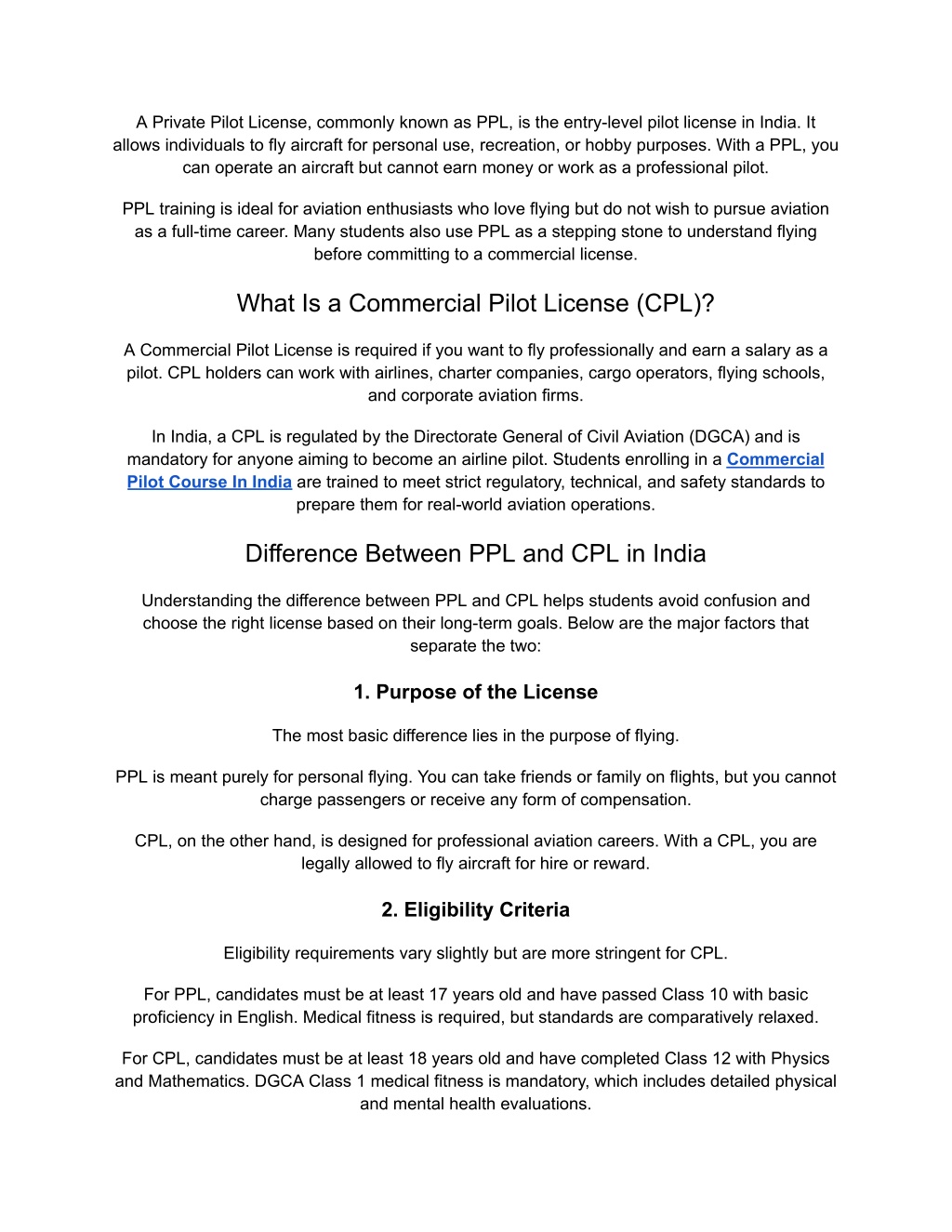 PPT - PPL vs CPL in India_ Key Differences Every Aspiring Pilot Should ...