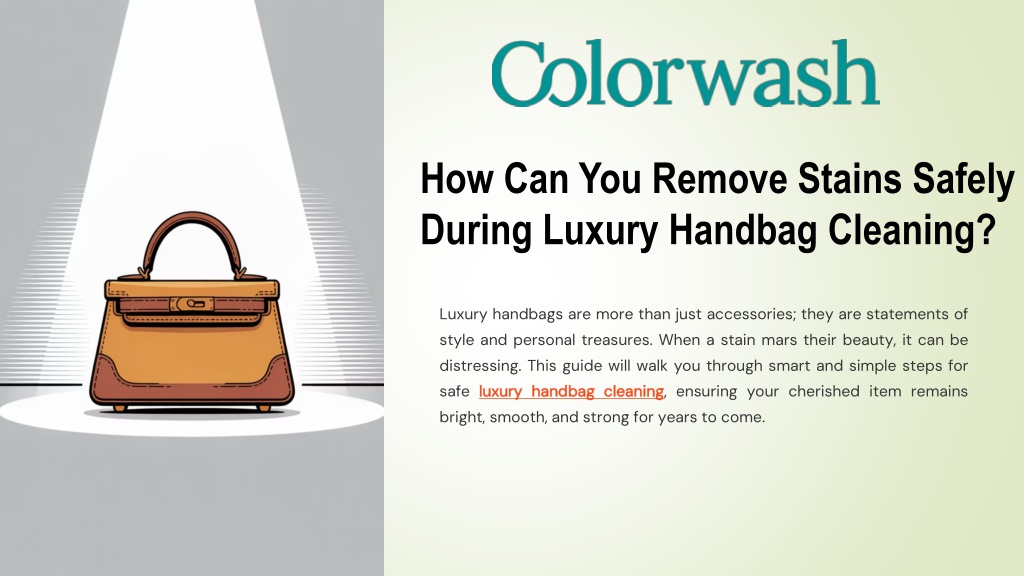 PPT - How Can You Remove Stains Safely During Luxury Handbag Cleaning ...