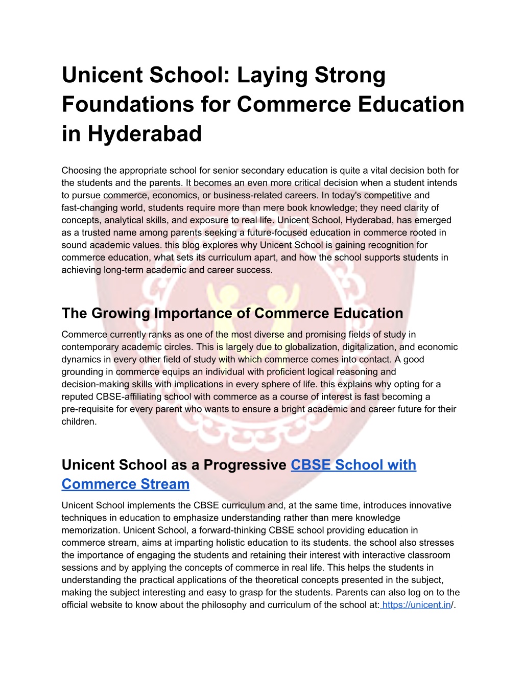 PPT - Unicent School_ Laying Strong Foundations for Commerce Education ...