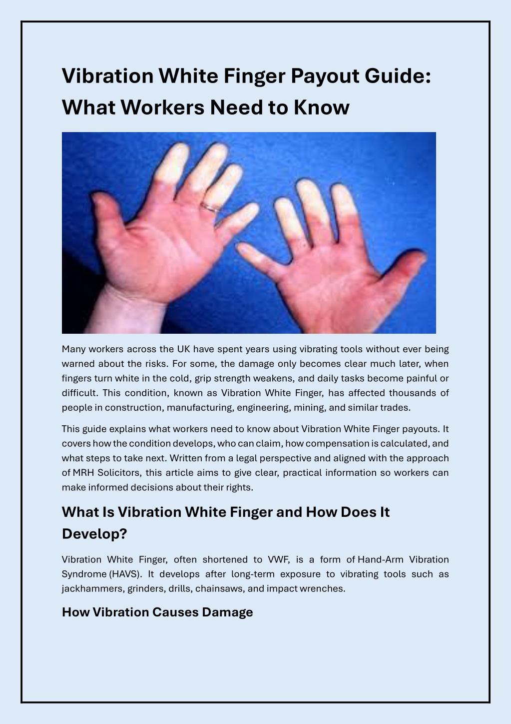PPT - Understanding Vibration White Finger Payouts: Key Facts for ...