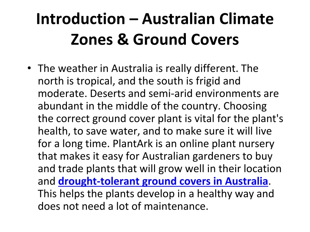 PPT - Australian Climate Zones and Ground Cover Selection PowerPoint ...