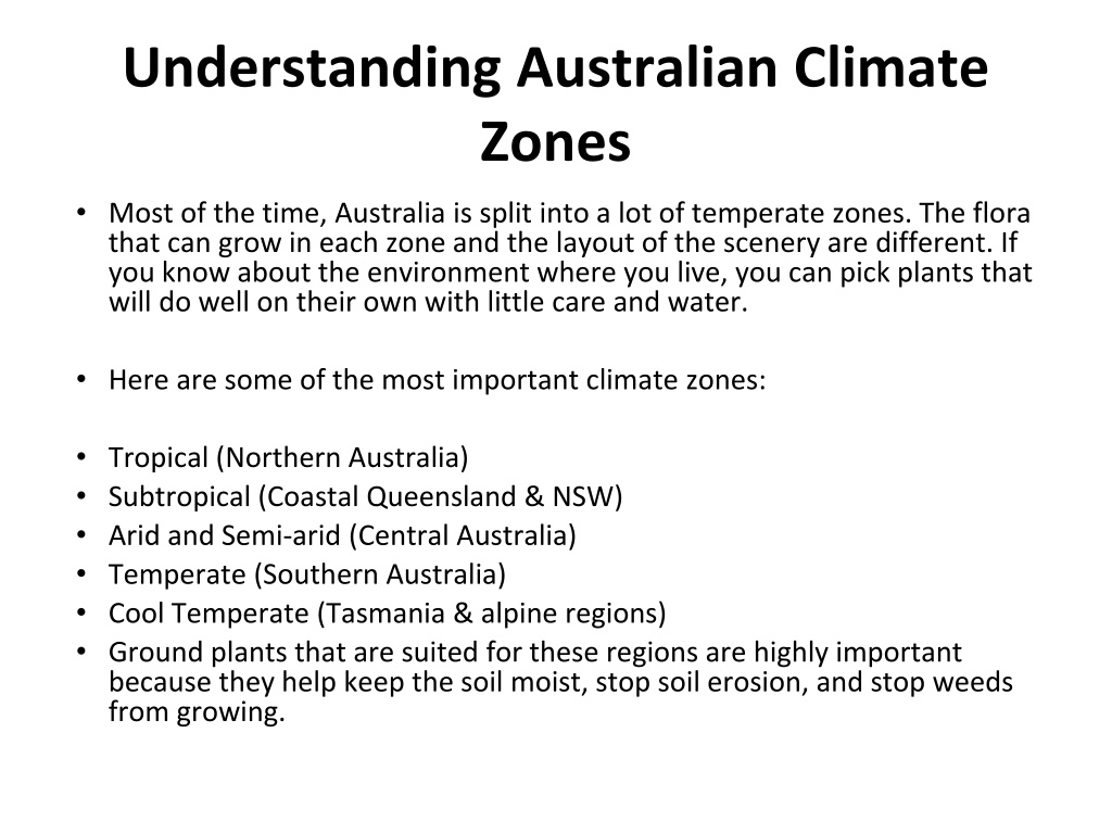 PPT - Australian Climate Zones and Ground Cover Selection PowerPoint ...