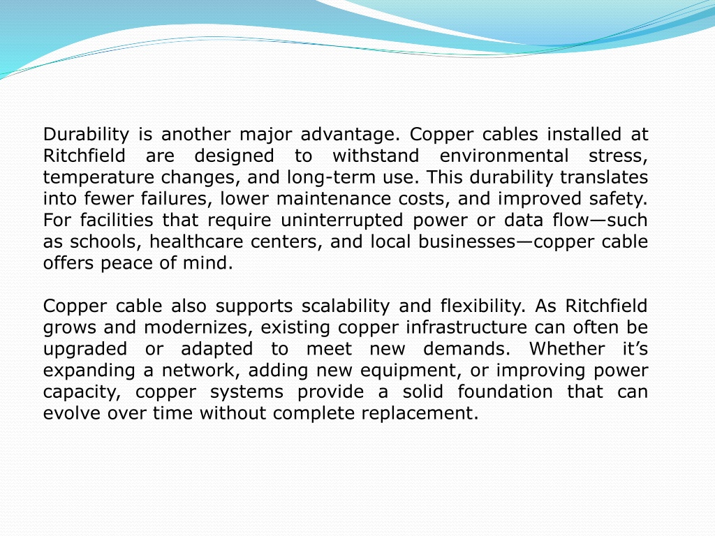 PPT - Copper Cable at Ritchfield Powering Connection Reliability and ...