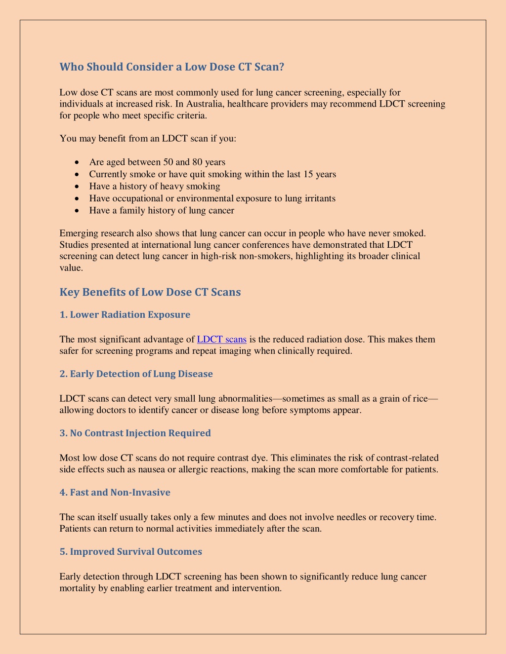PPT - Low Dose CT Scans at Butler Key advantages for Early Detection ...