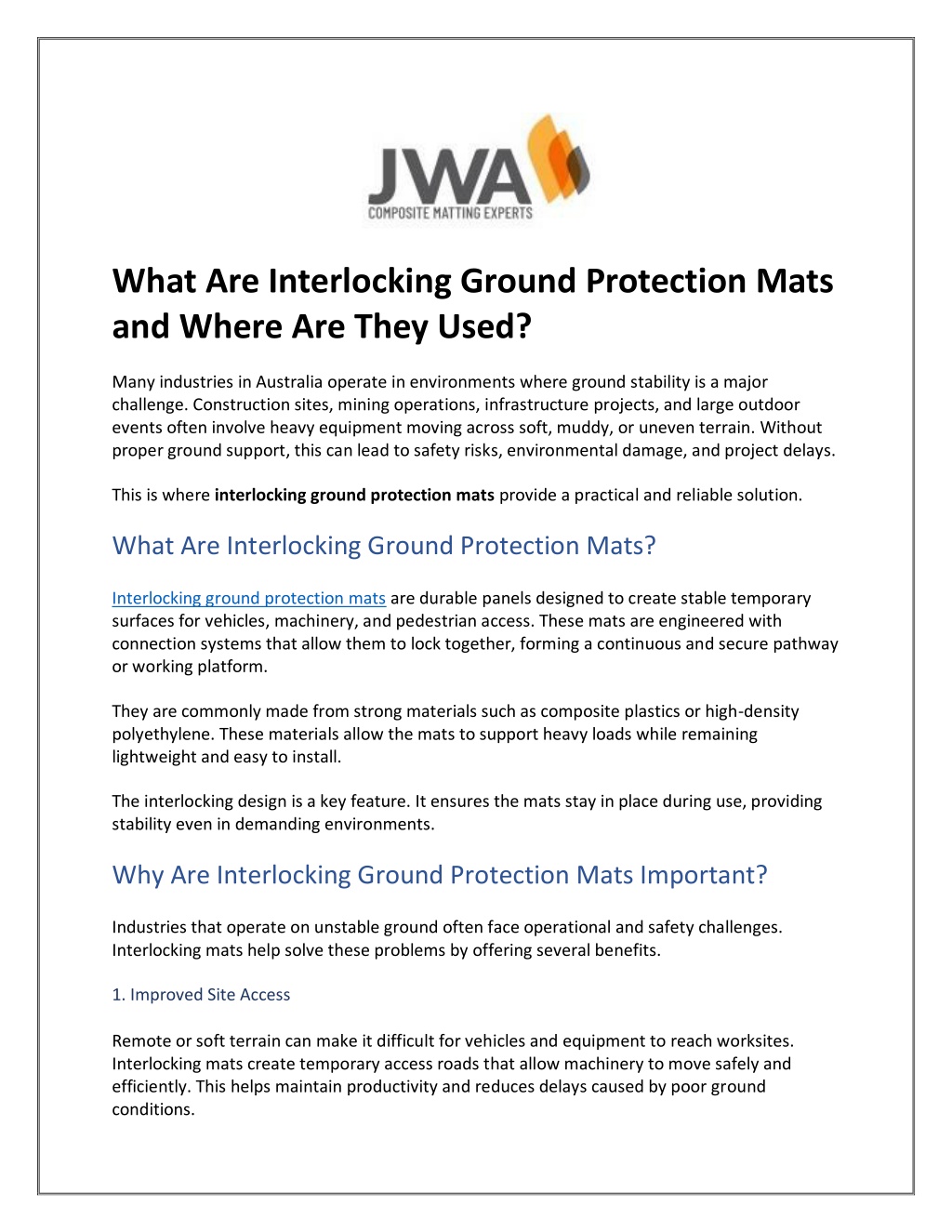 PPT - What Are Interlocking Ground Protection Mats and Where Are They ...