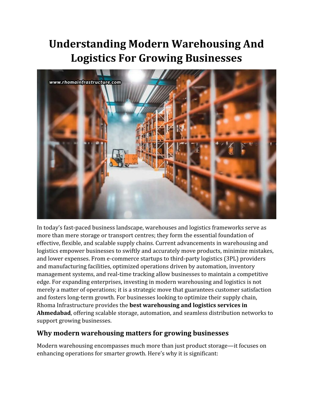 PPT - Understanding Modern Warehousing And Logistics For Growing ...
