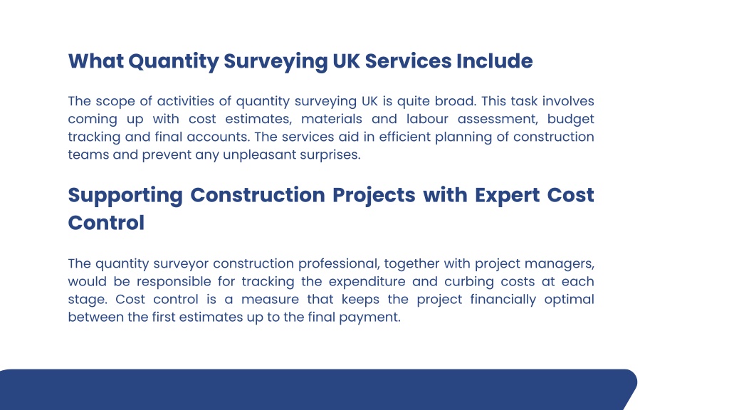PPT - Reliable Quantity Surveying Services Across the UK for ...
