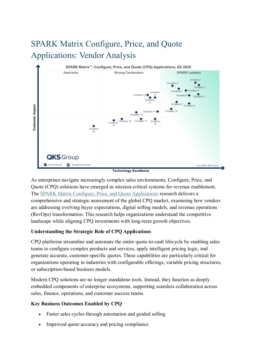 PPT - SPARK Matrix™ Configure, Price, and Quote (CPQ) Applications ...