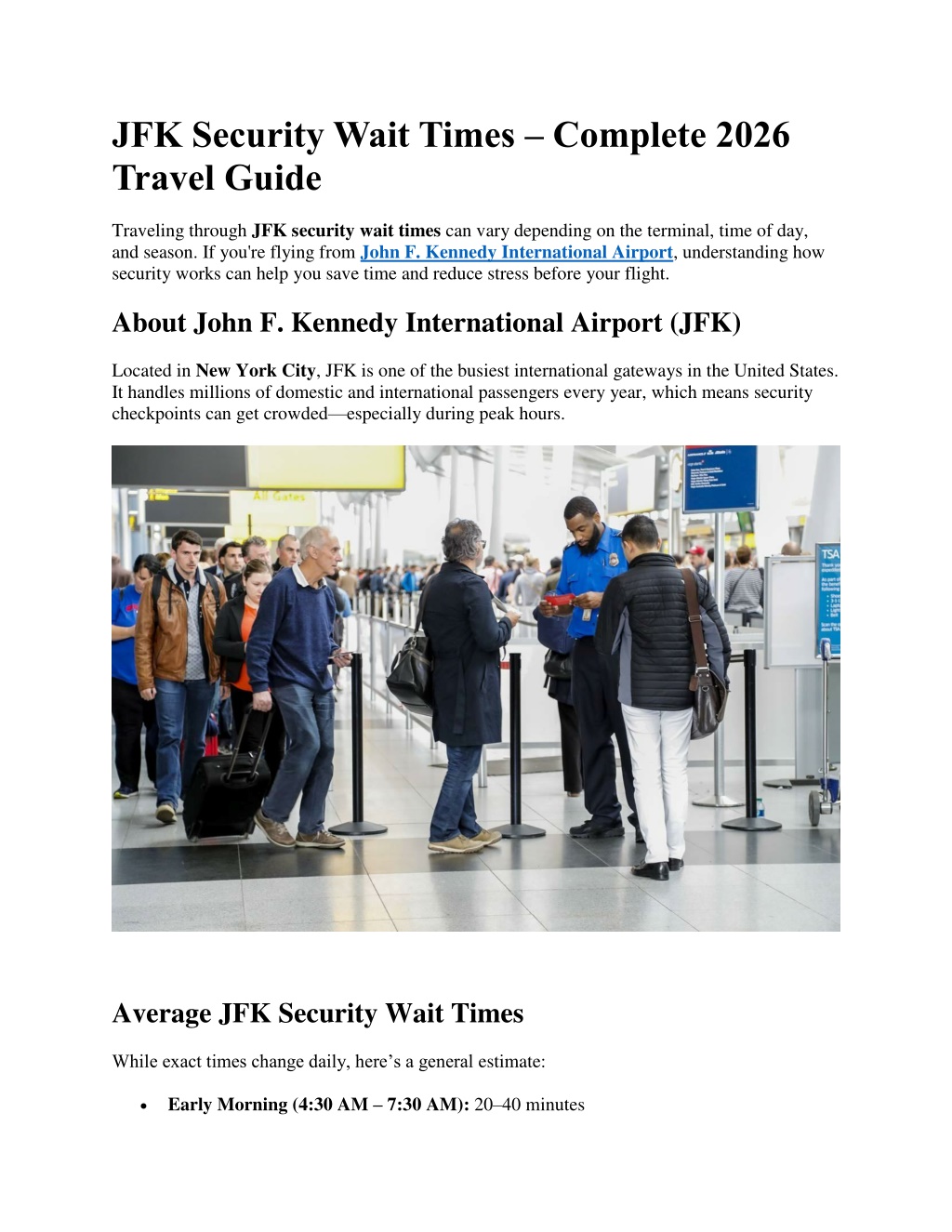 PPT - JFK Security Wait Times – Complete 2026 Travel Guide PowerPoint ...