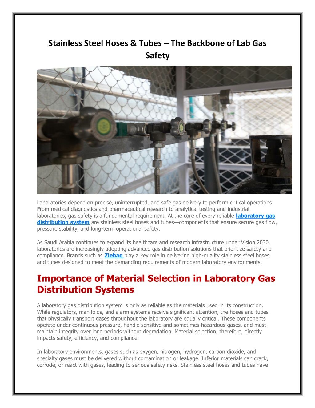 PPT - Stainless Steel Hoses & Tubes – The Backbone of Lab Gas Safety ...