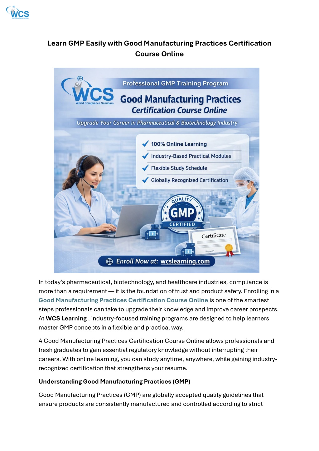 PPT - Learn GMP Easily with Good Manufacturing Practices Certification ...