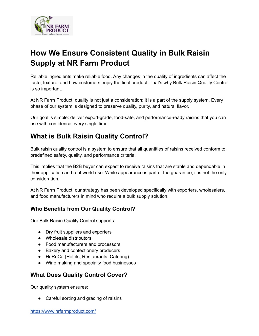 PPT - How We Ensure Consistent Quality in Bulk Raisin Supply at NRFarm ...