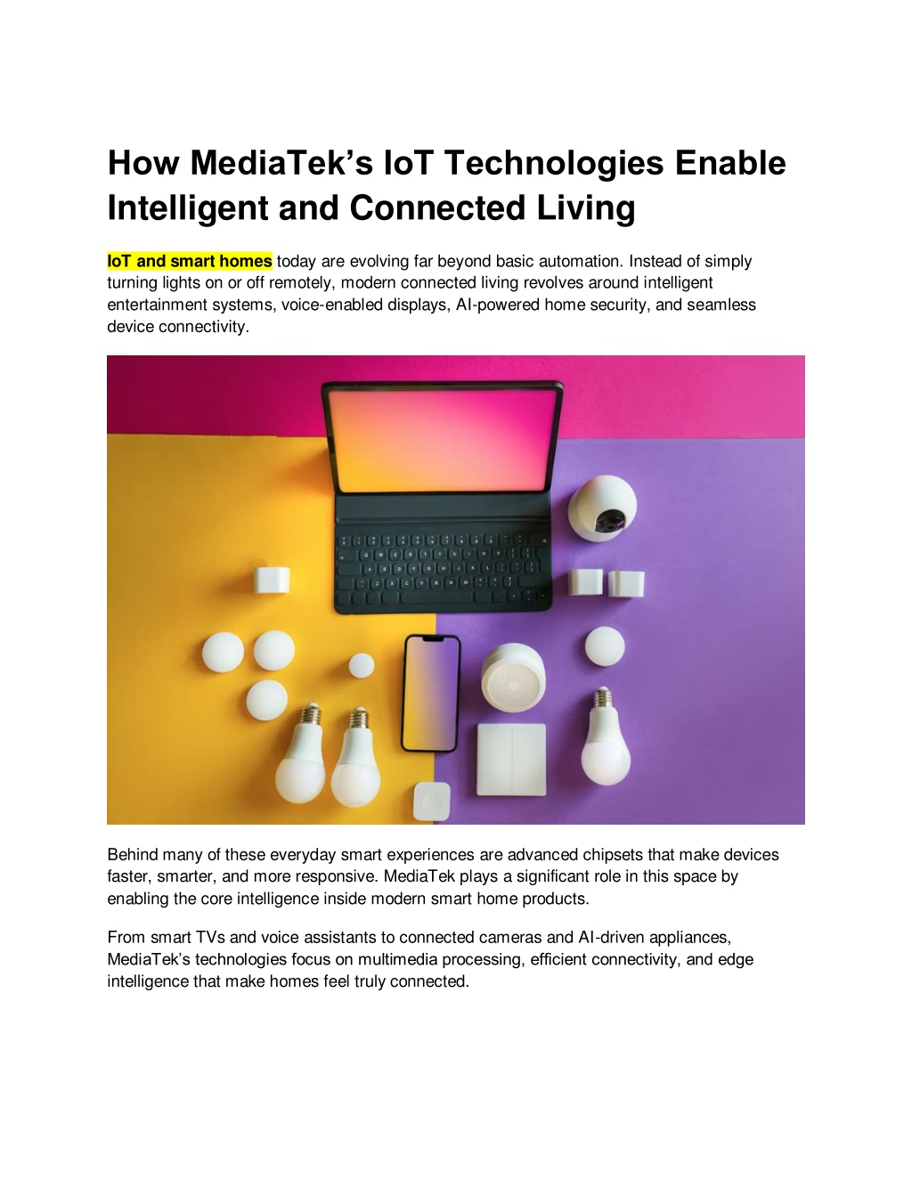 PPT - How MediaTek’s IoT Technologies Enable Intelligent and Connected ...