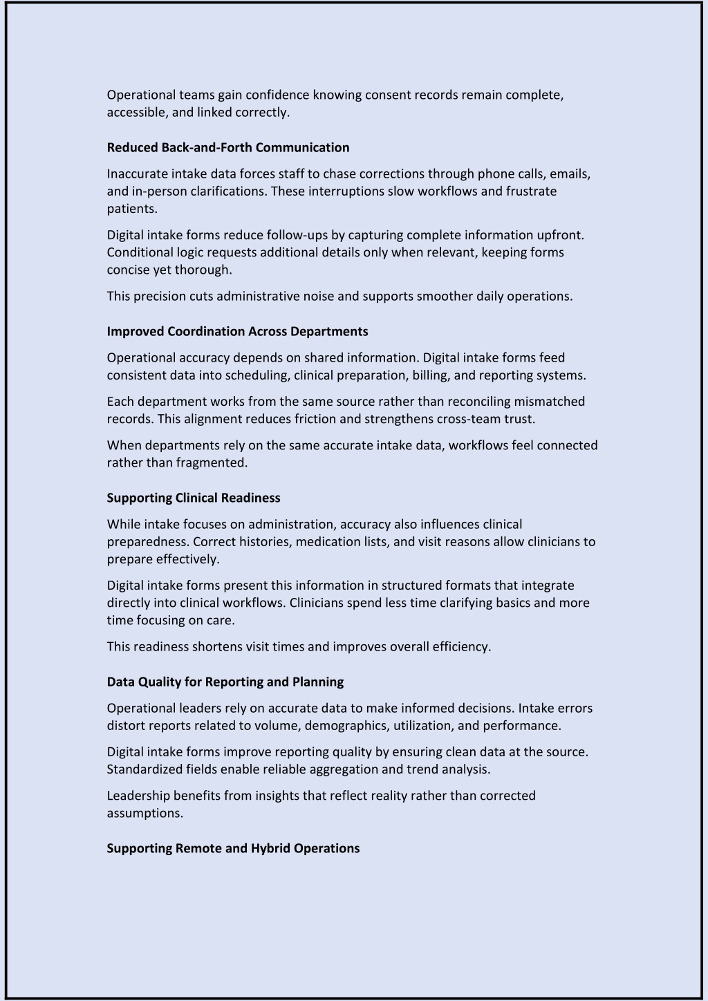 PPT - Digital Intake Forms and Operational Accuracy in Healthcare ...