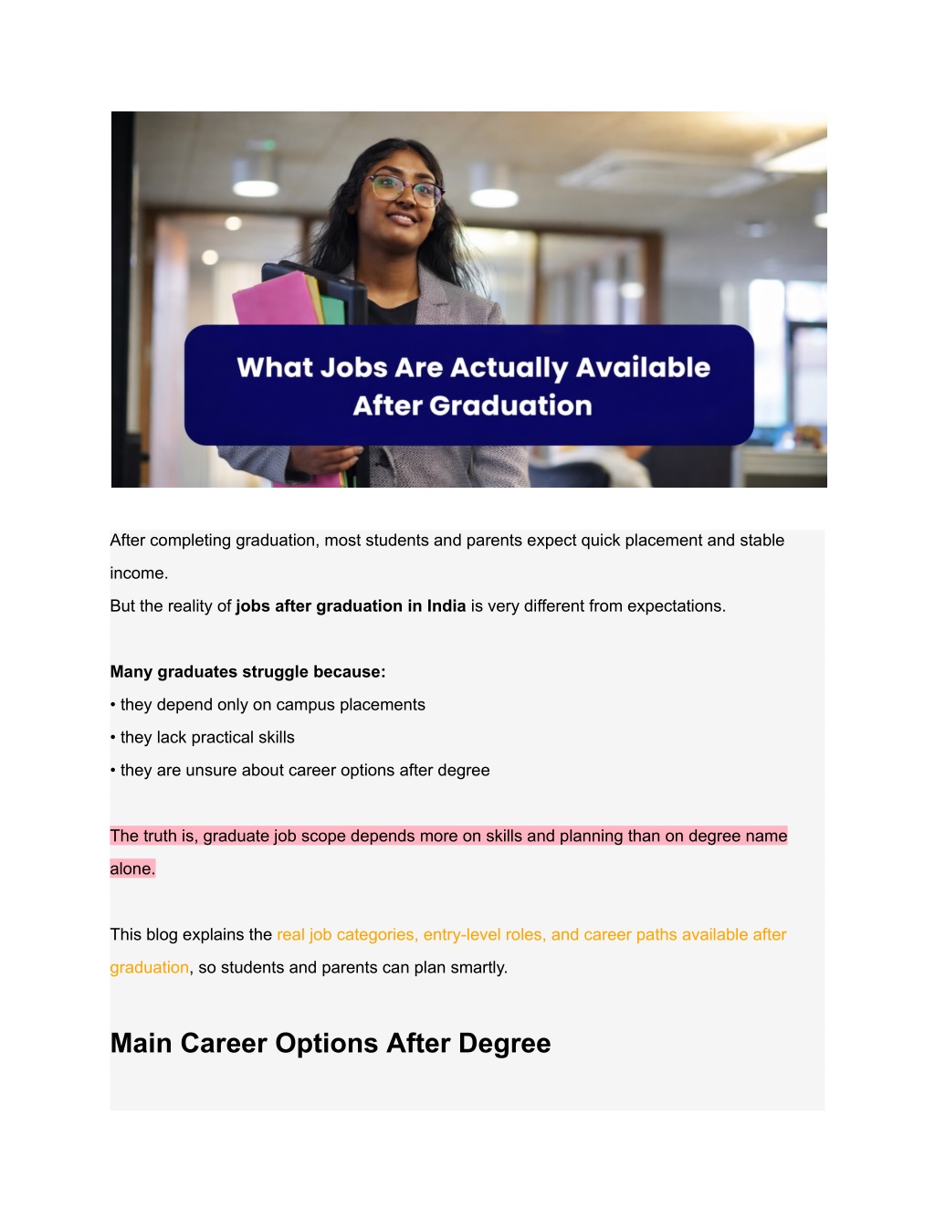 PPT - What Jobs Are Actually Available After Graduation PowerPoint ...