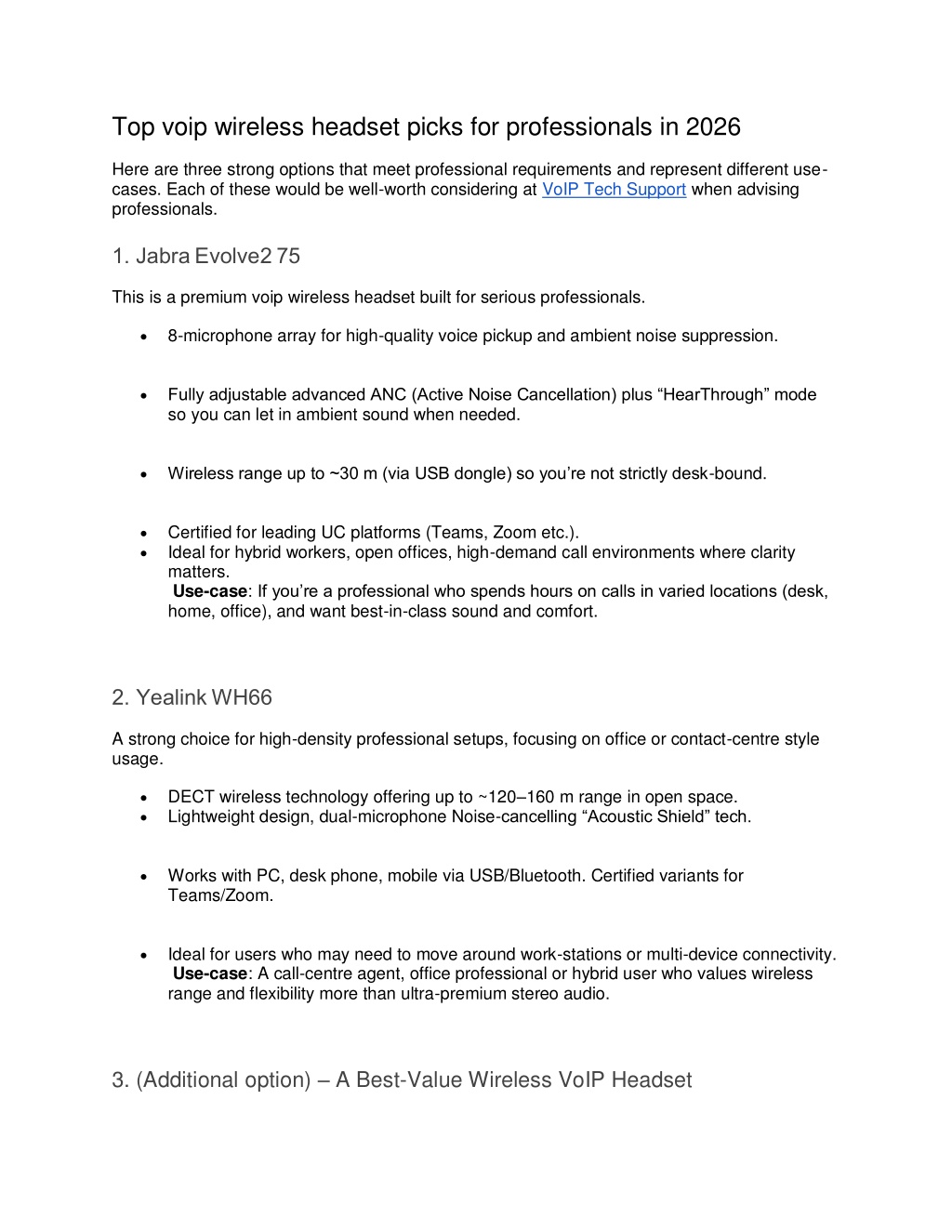PPT - Best VoIP Wireless Headset Options for Professionals in 2026 ...