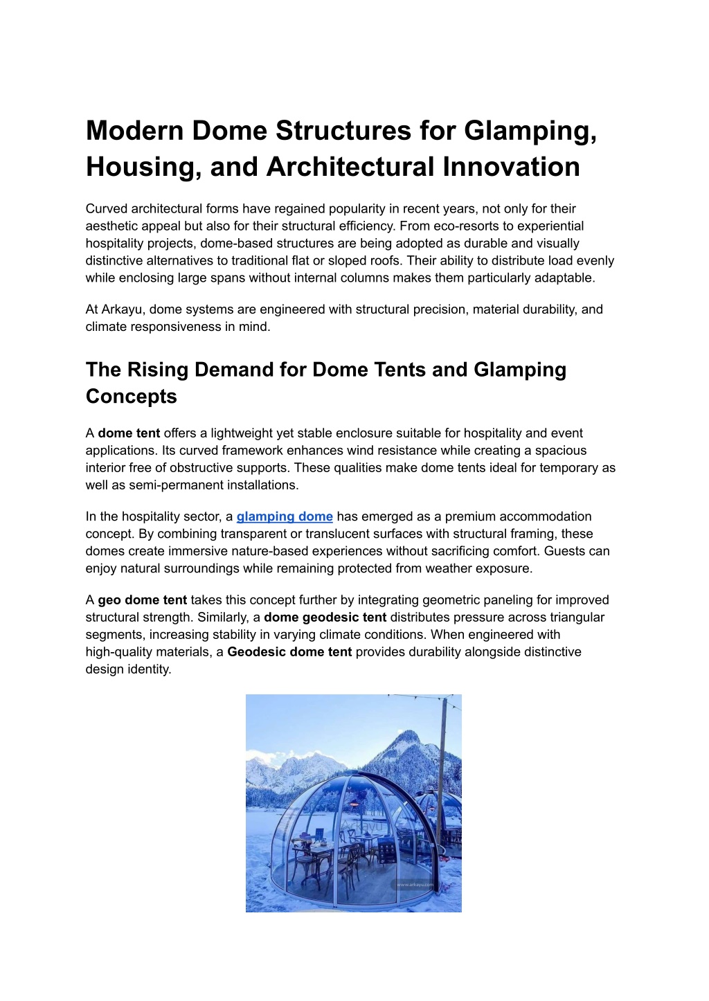 PPT - Modern Dome Structures for Glamping, Housing, and Architectural ...