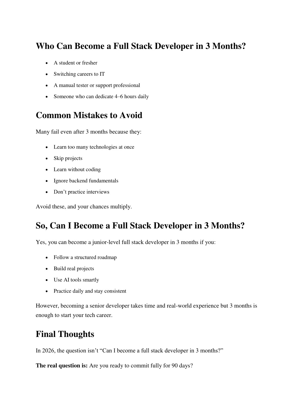 PPT - Roadmap to become a Full Stack Developer in 3 Months for 2026 ...
