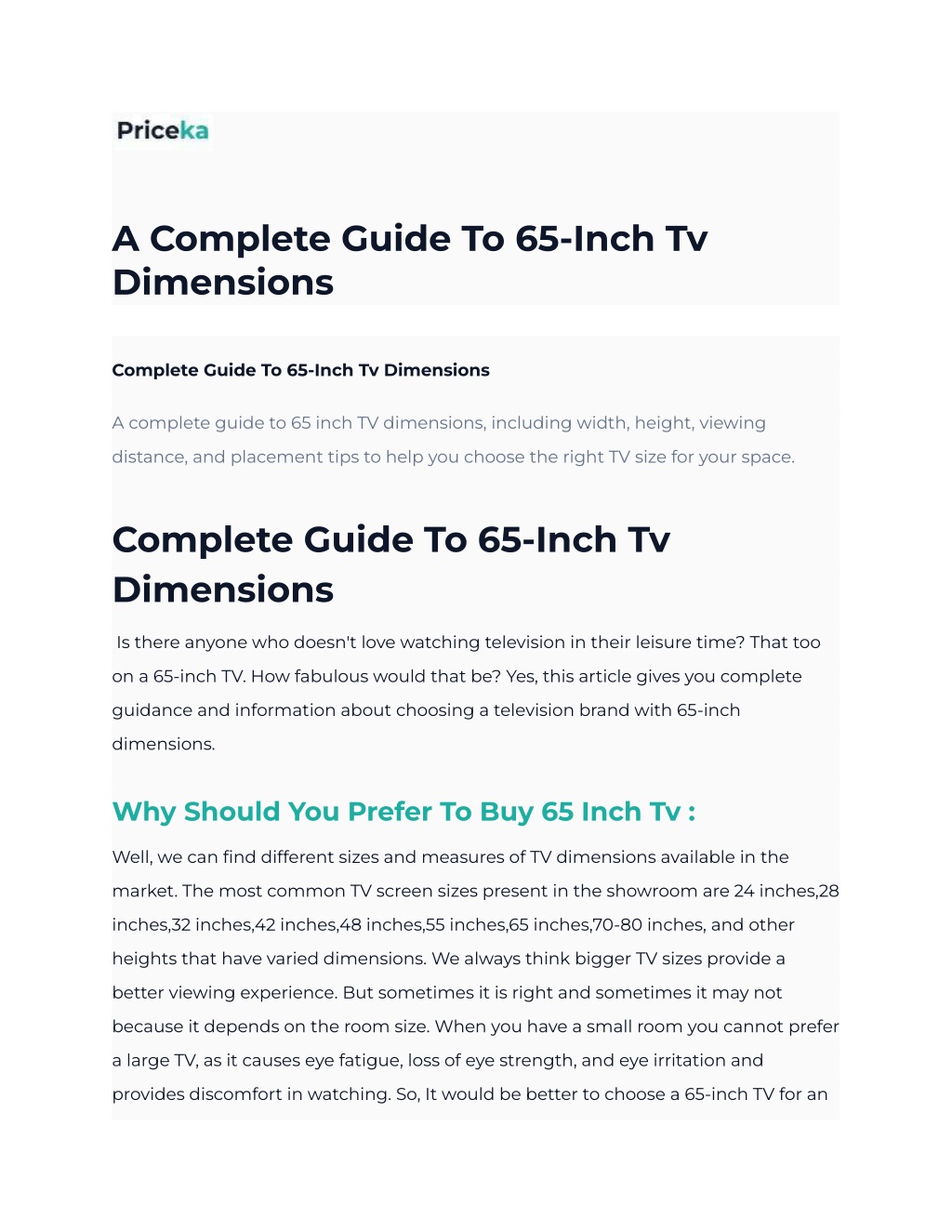 PPT - A Complete Guide To 65-Inch Tv Dimensions PowerPoint Presentation ...