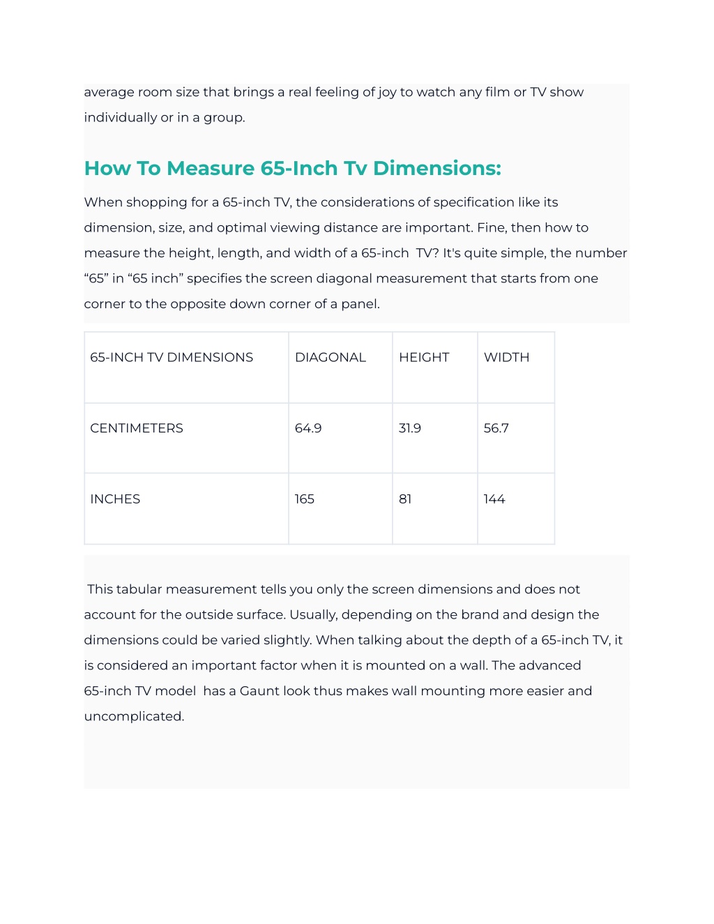 PPT - A Complete Guide To 65-Inch Tv Dimensions PowerPoint Presentation ...