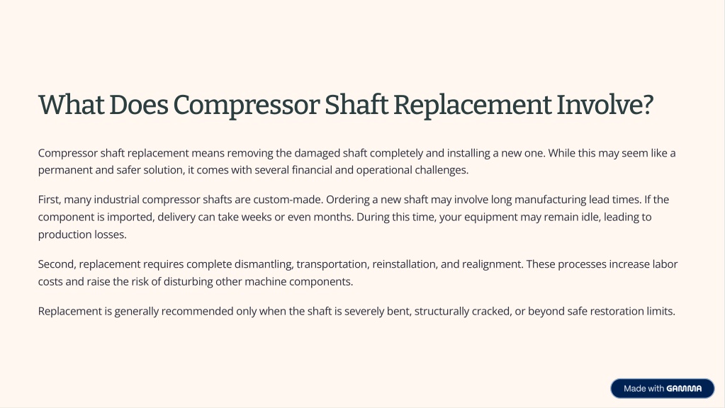 PPT - compressor shaft repair vs replacement which option saves more ...
