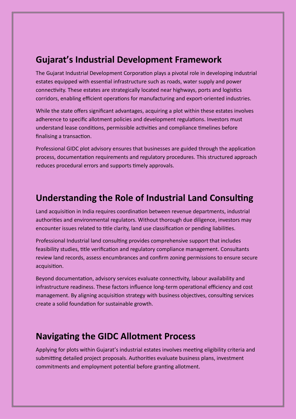PPT - GIDC plot advisory for Strategic Industrial and Renewable ...