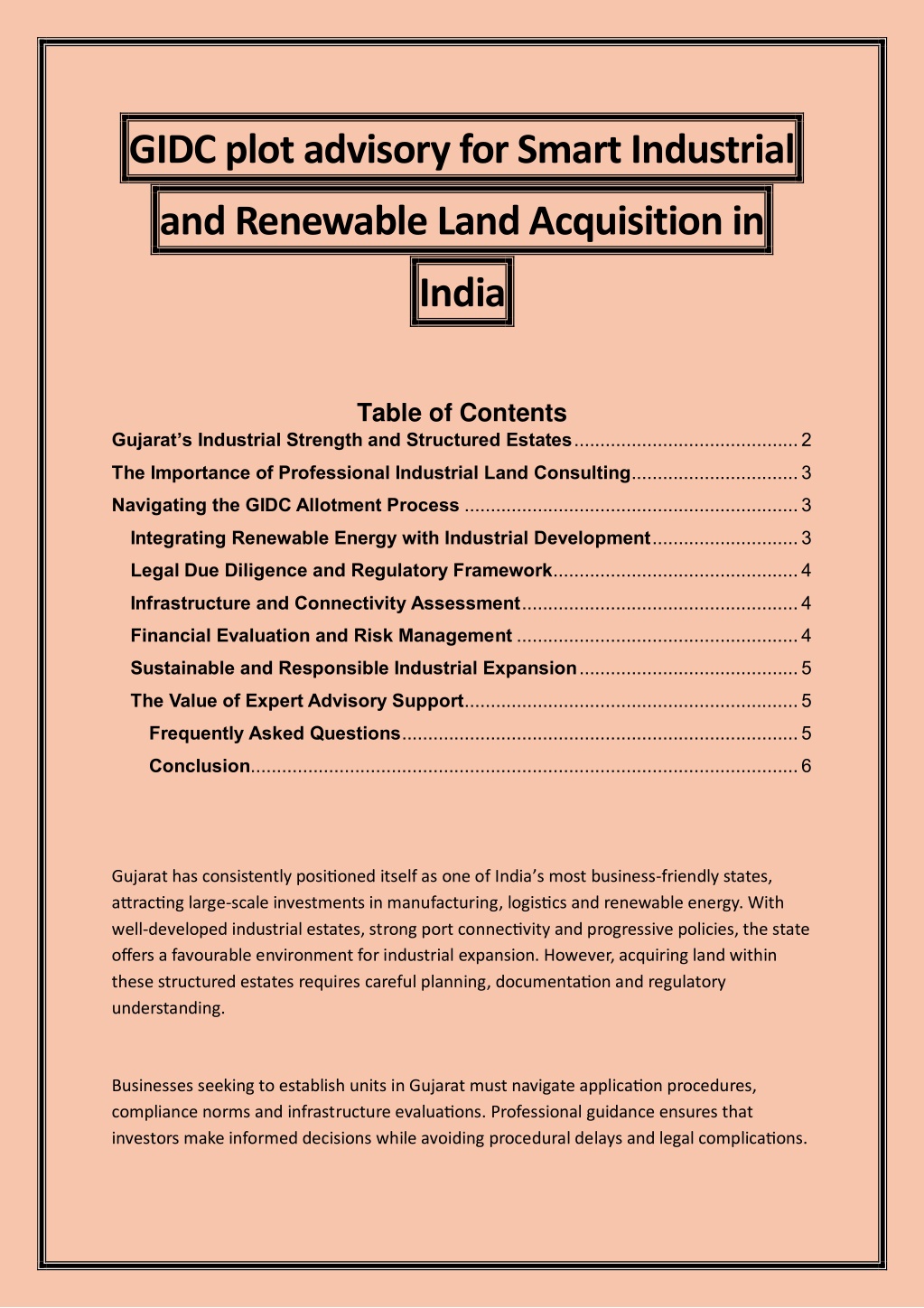 PPT - GIDC plot advisory for Smart Industrial and Renewable Land ...