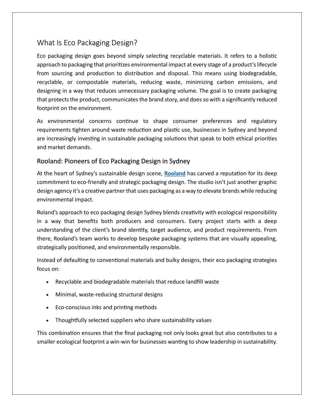 PPT - Eco Packaging Design Sydney: How Rooland Is Leading the ...