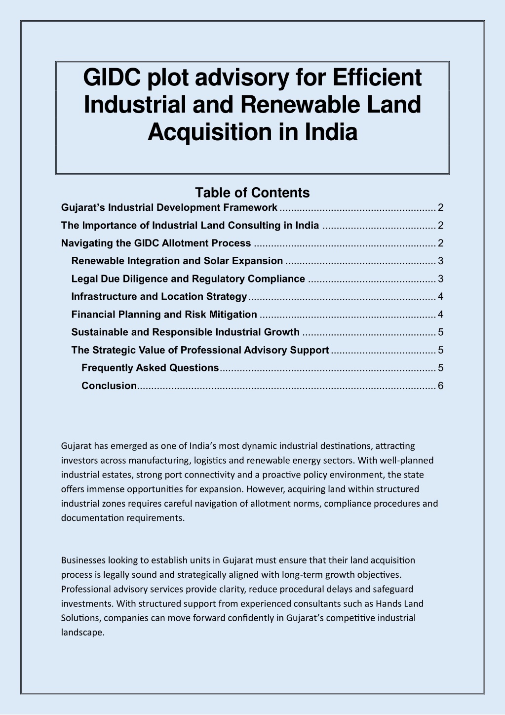 PPT - GIDC plot advisory for Efficient Industrial and Renewable Land ...