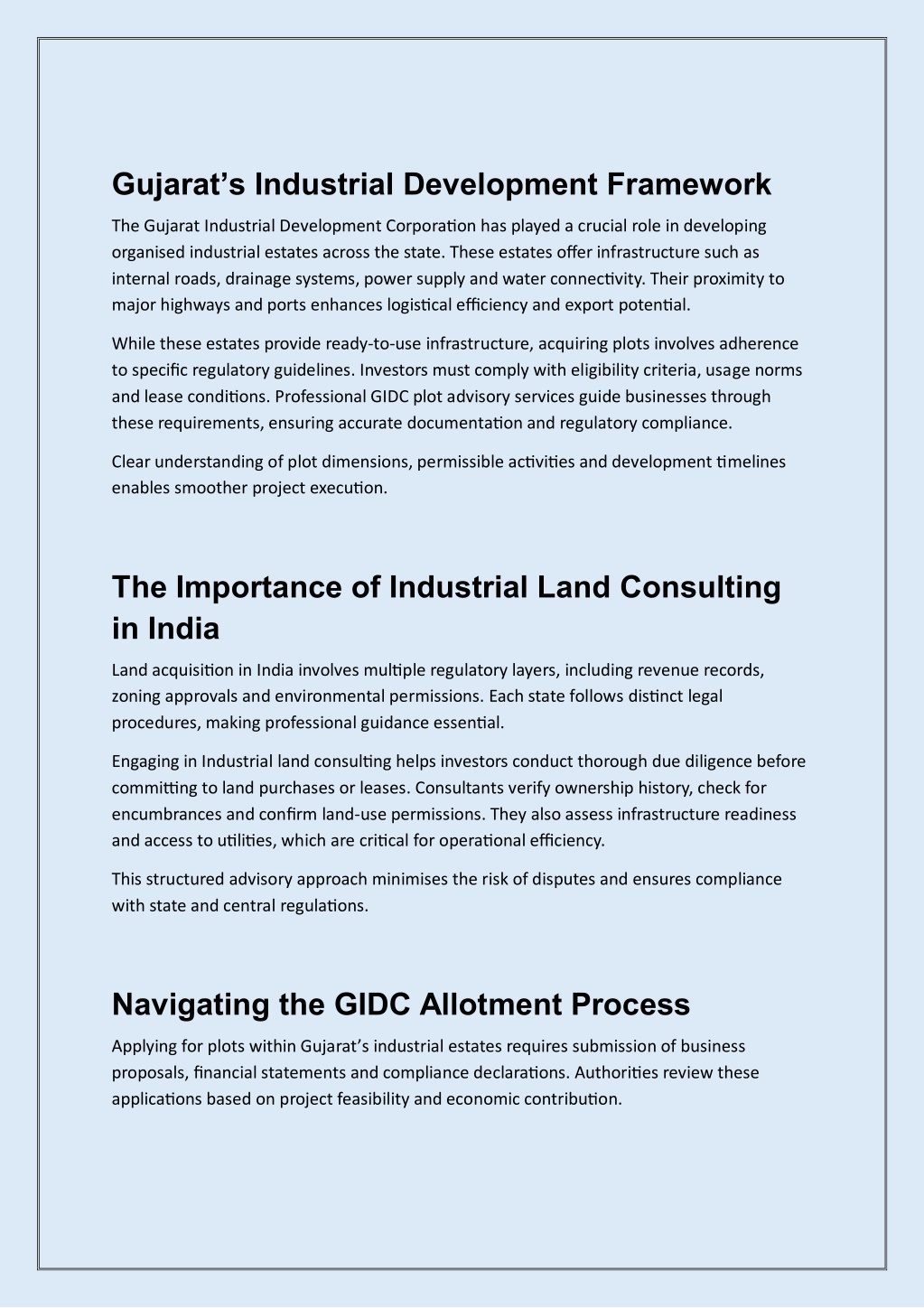 PPT - GIDC plot advisory for Efficient Industrial and Renewable Land ...