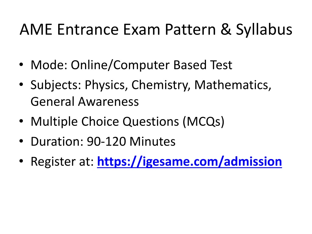 PPT - AME Entrance Exam 2026: Apply Online, Eligibility & Career Guide ...