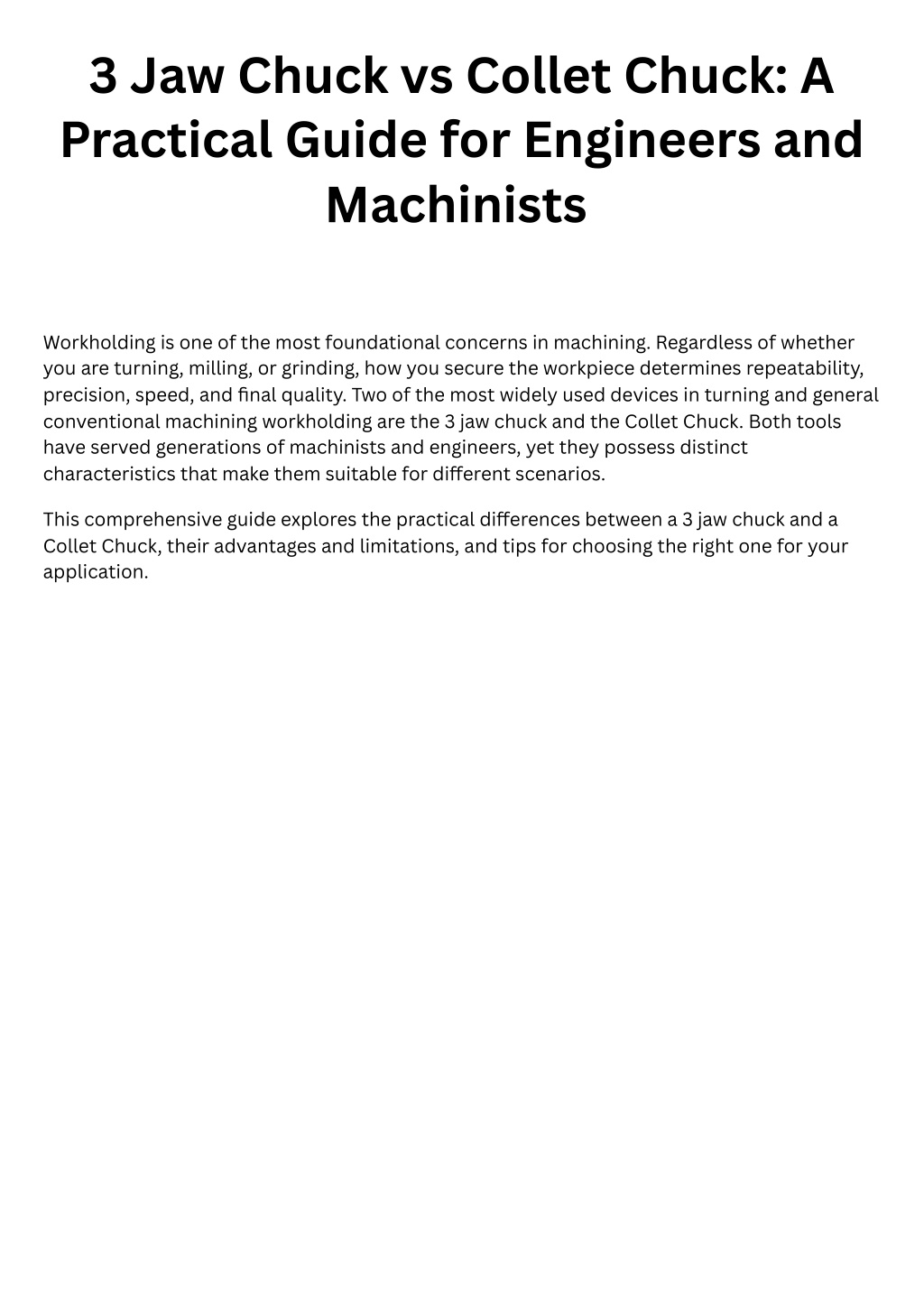 PPT - 3 Jaw Chuck vs Collet Chuck A Practical Guide for Engineers and ...