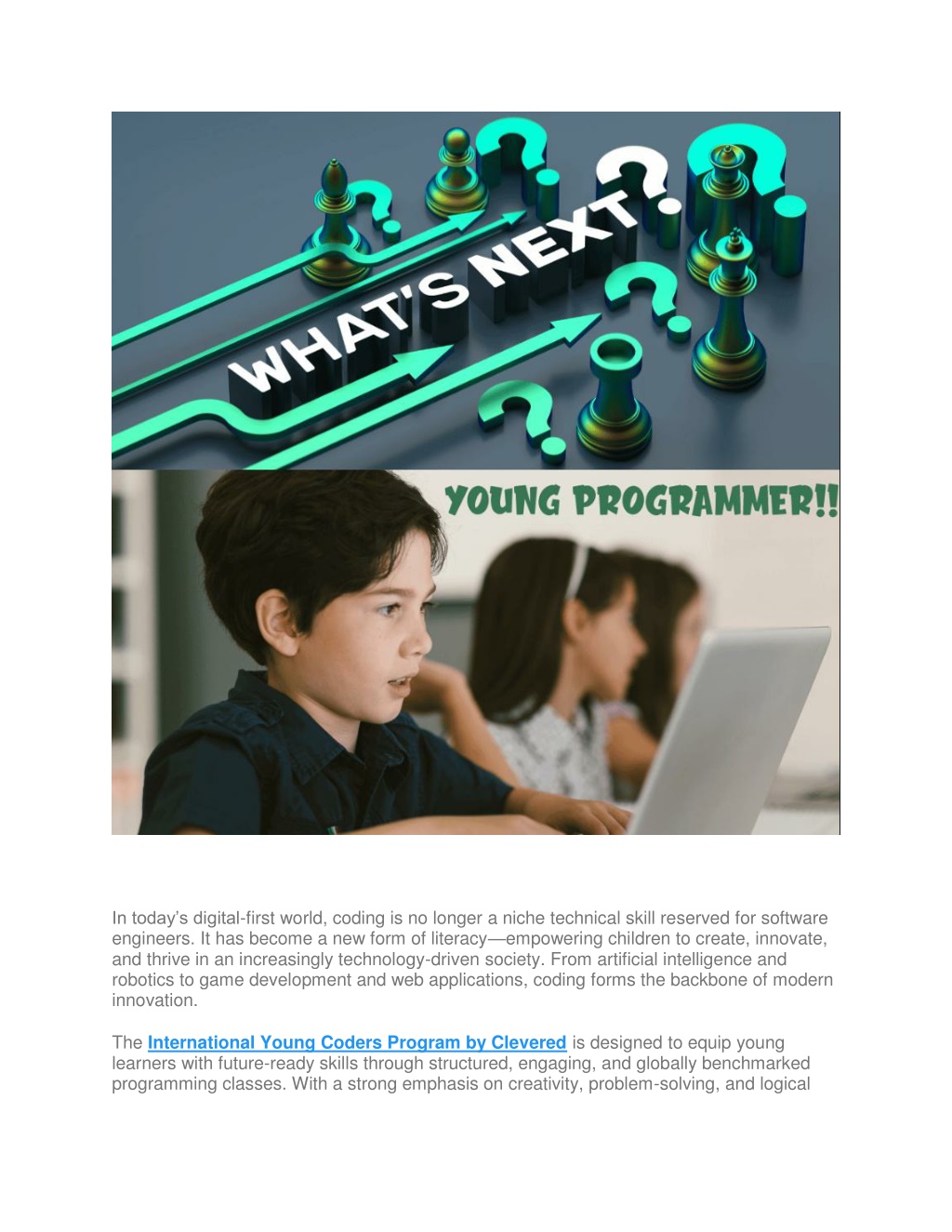 PPT - International Young Coders Program - Shaping the Next Generation ...