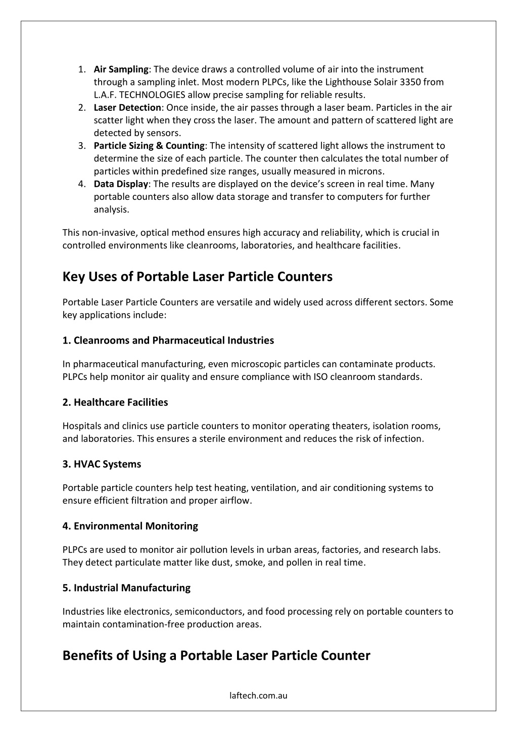 PPT - How Does a Portable Laser Particle Counter Work Uses Benefits and ...