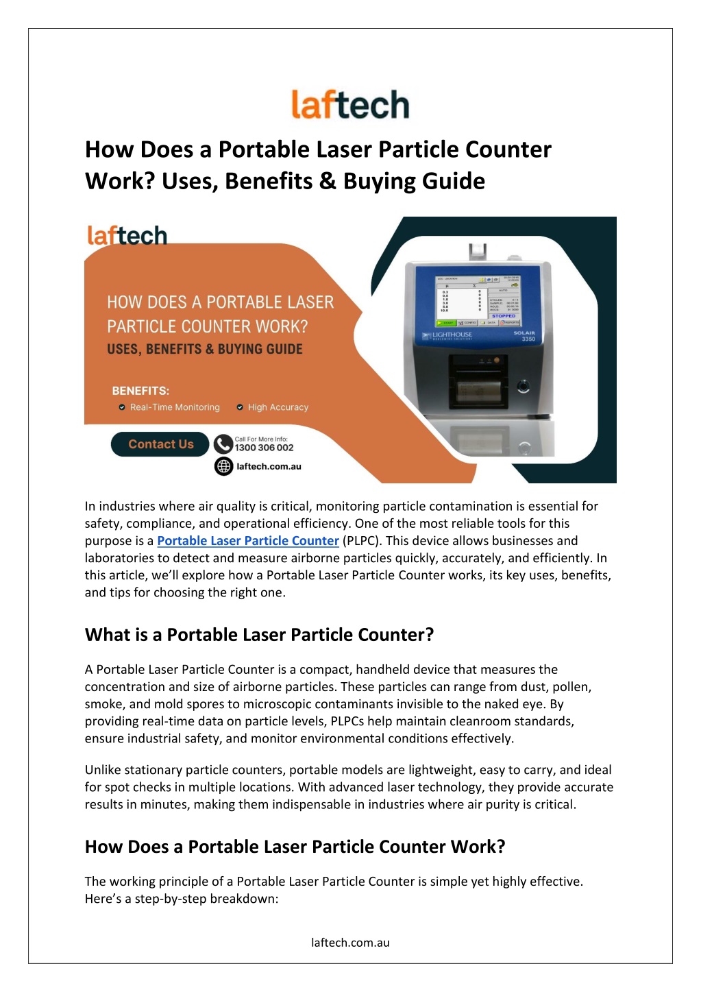 PPT - How Does a Portable Laser Particle Counter Work Uses Benefits and ...