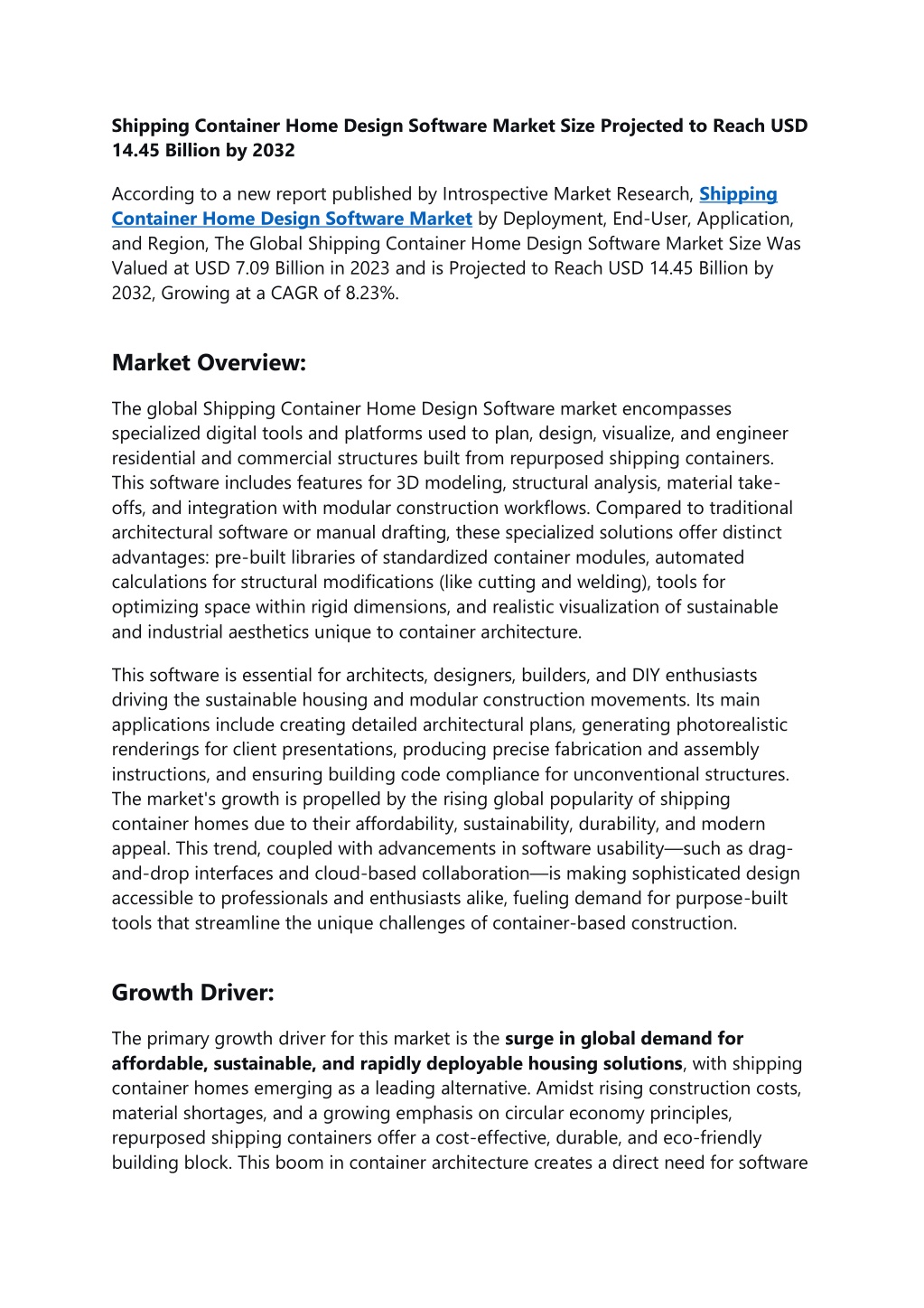PPT - Shipping Container Home Design Software Market - In-Depth ...