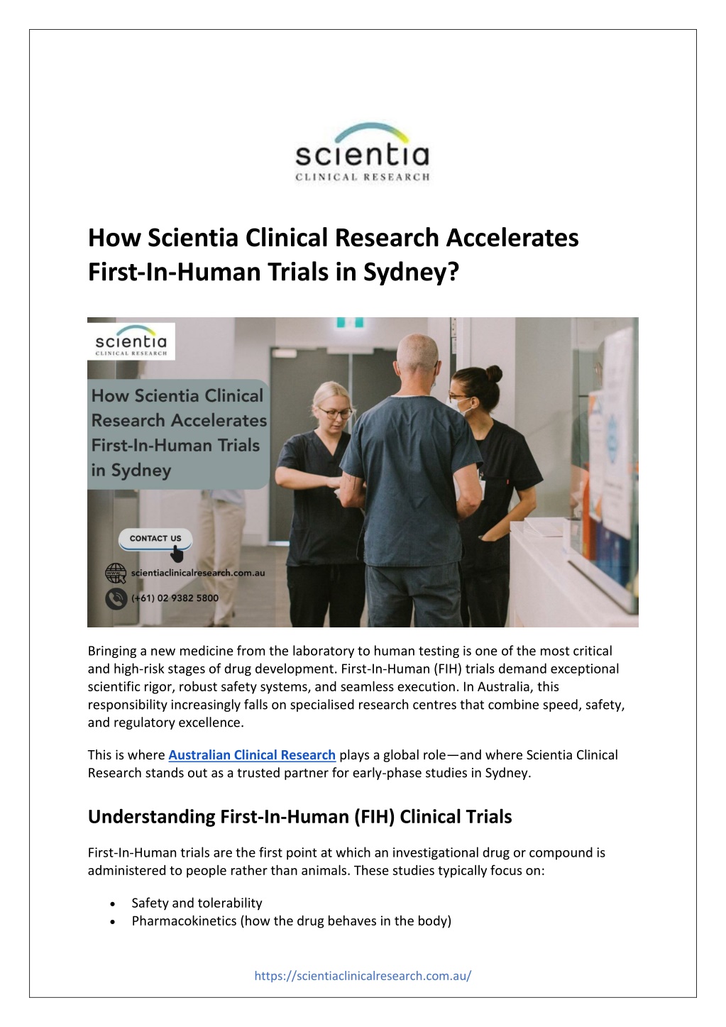 PPT - How Scientia Clinical Research Accelerates First-In-Human Trials ...