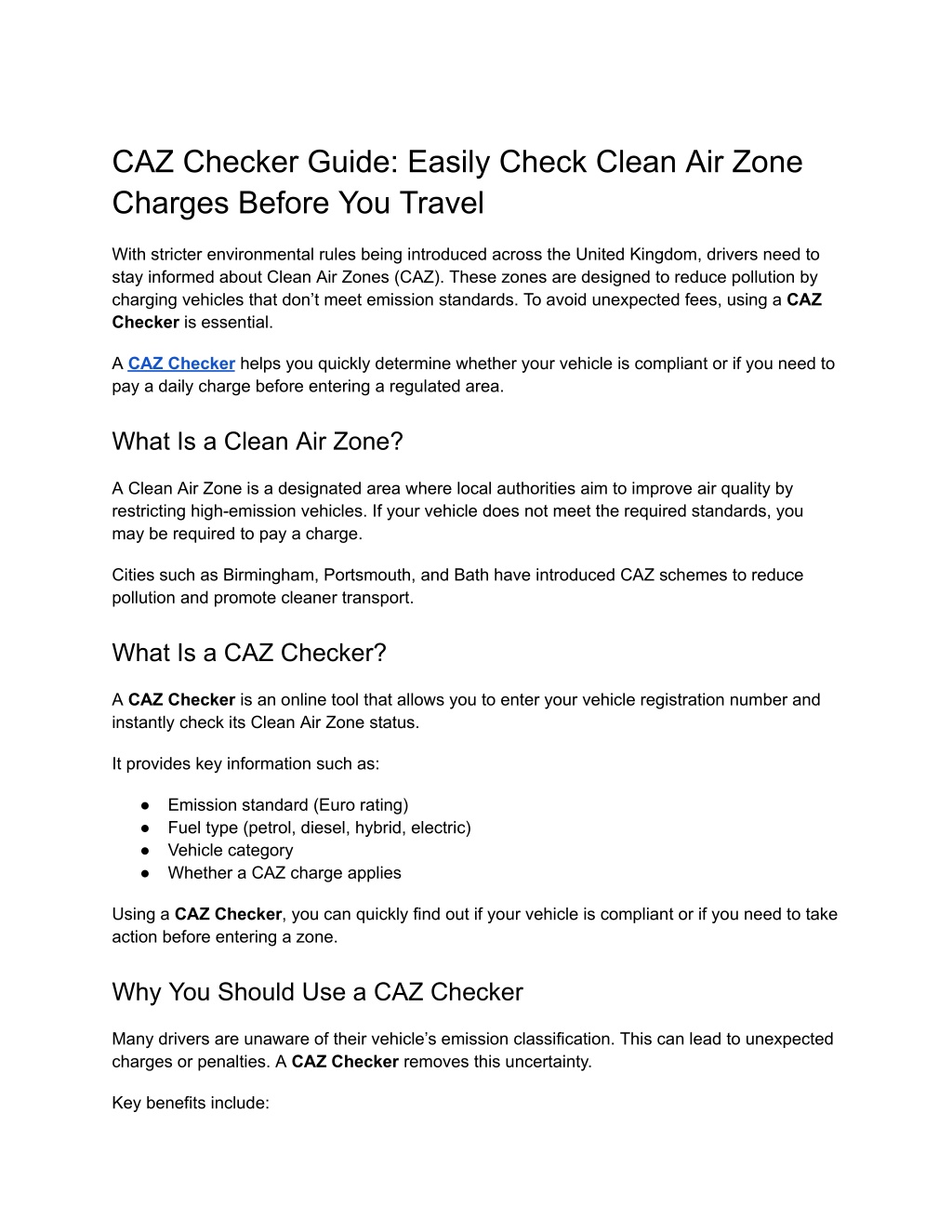 PPT - CAZ Checker Guide_ Easily Check Clean Air Zone Charges Before You ...