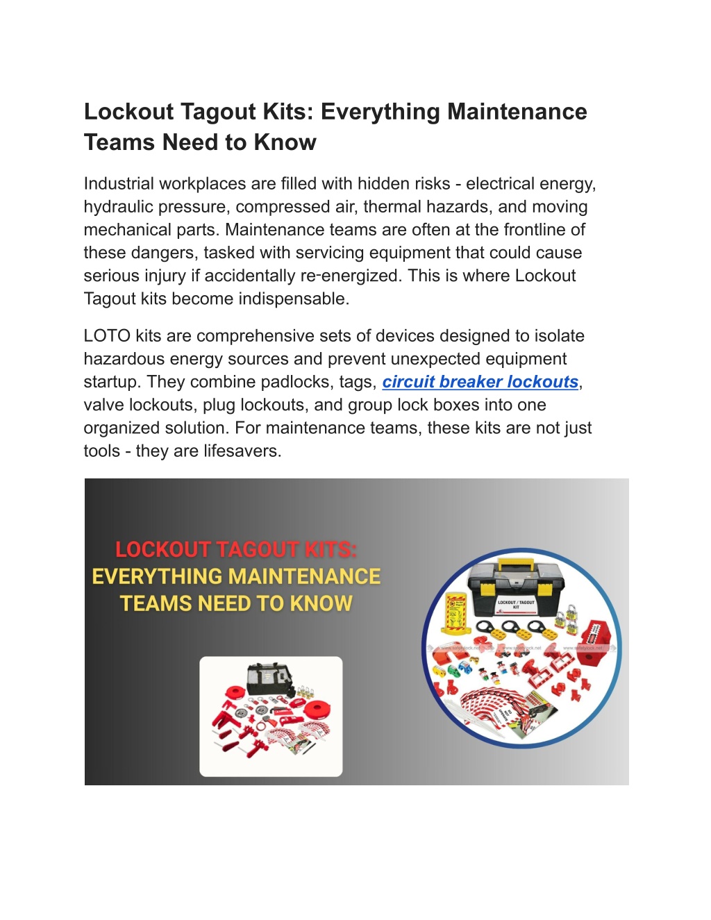 PPT - Lockout Tagout Kits_ Everything Maintenance Teams Need to Know ...