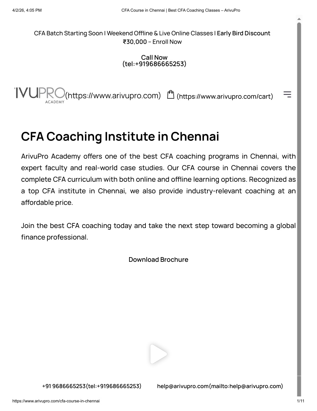 PPT - CFA Course in Chennai _ Best CFA Coaching Classes – ArivuPro ...