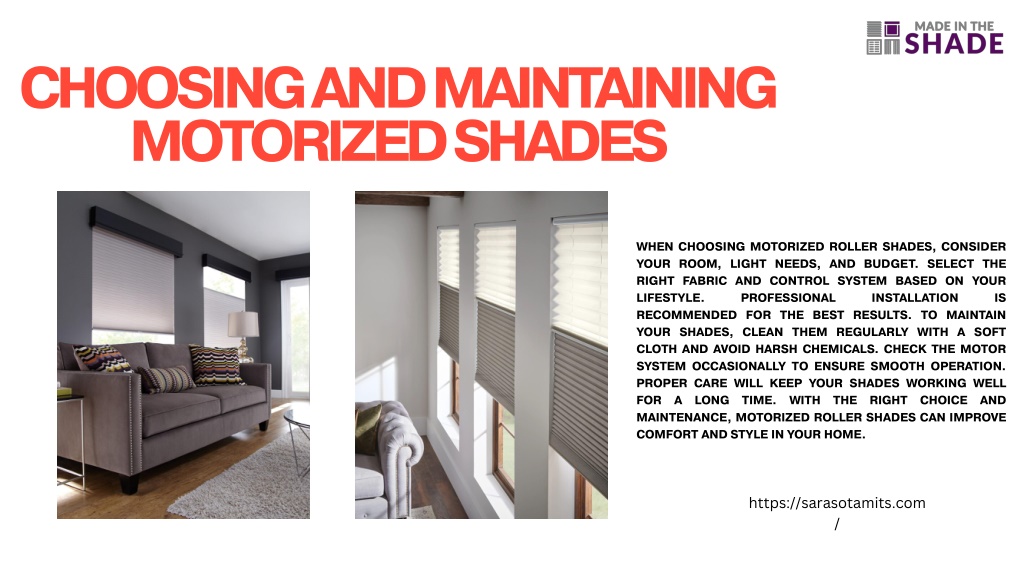 PPT - Best Motorized Roller Shades | Made in the Shade Sarasota ...