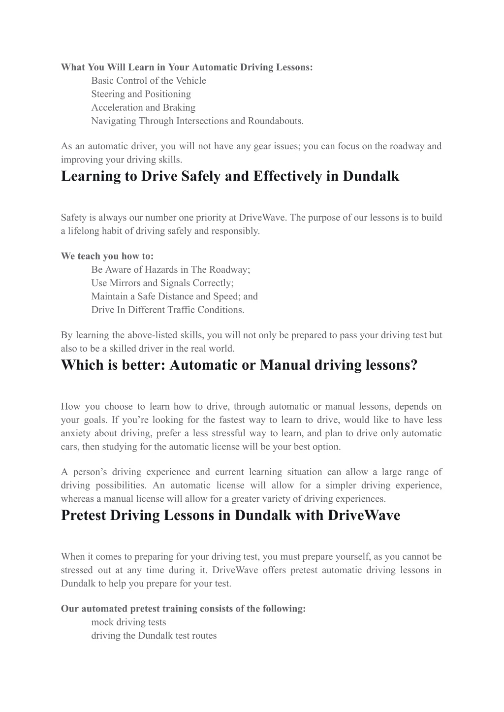 PPT - Best Learn Automatic Driving & Ease in Dundalk PowerPoint ...