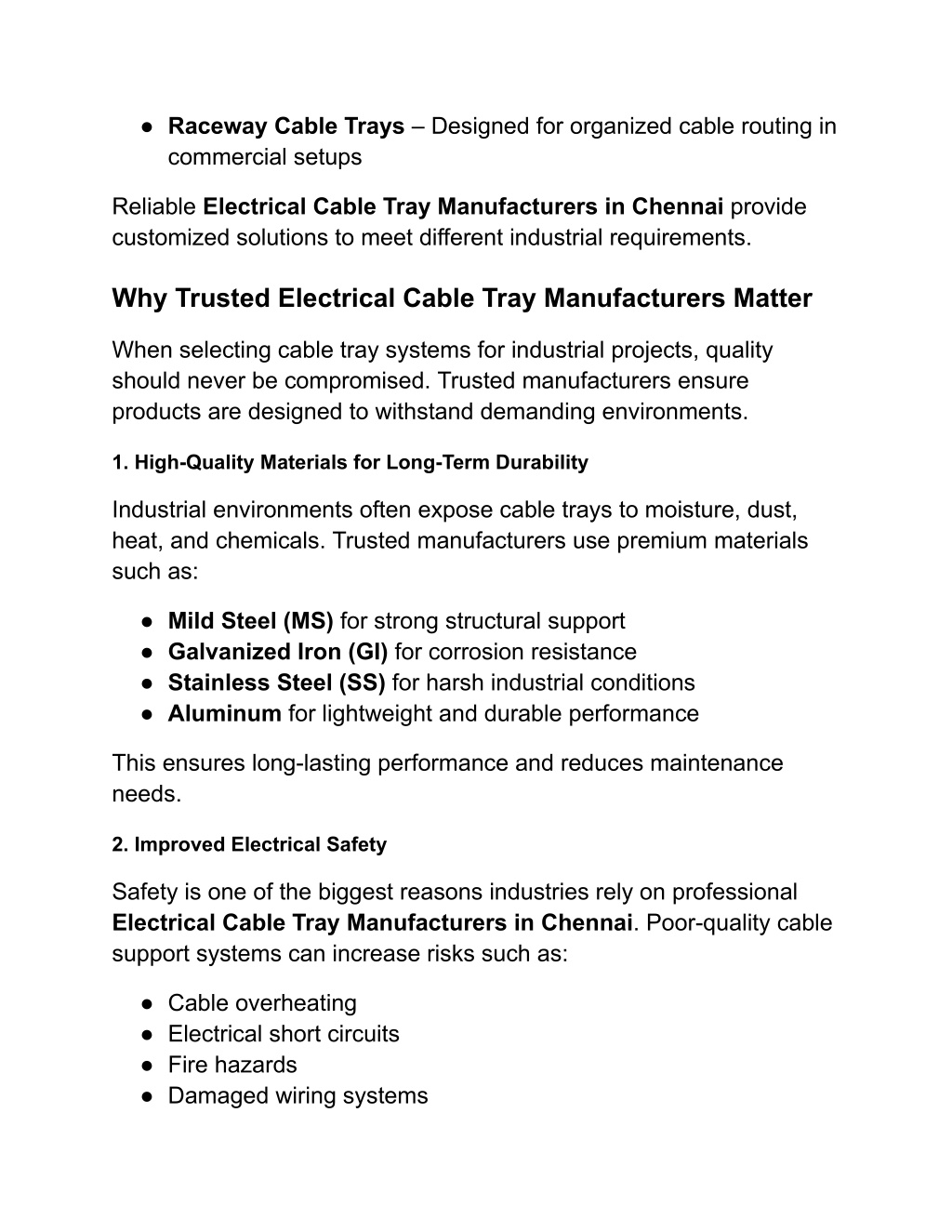 PPT - Why Choose Trusted Electrical Cable Tray Manufacturers in Chennai ...